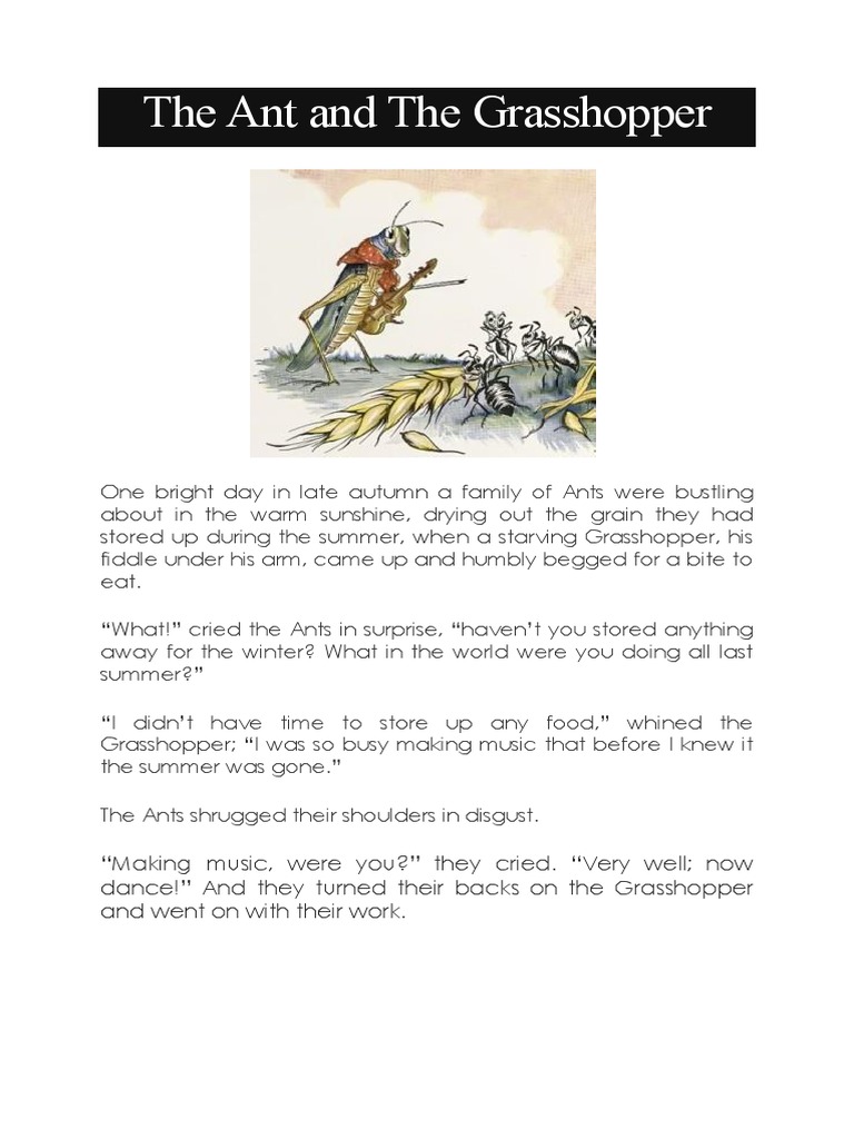 The Ant and The Grasshopper-G1 | PDF