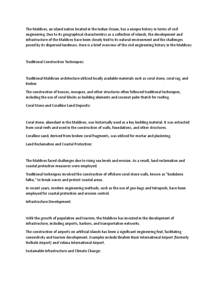 Civil Engineering in the Maldives | PDF | Coral Reef | Infrastructure