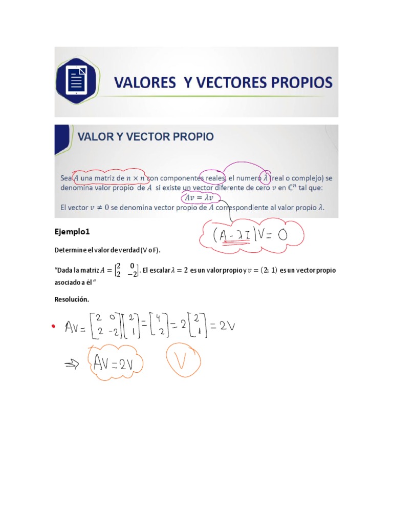 Valores y vectores propios de matrices | PDF