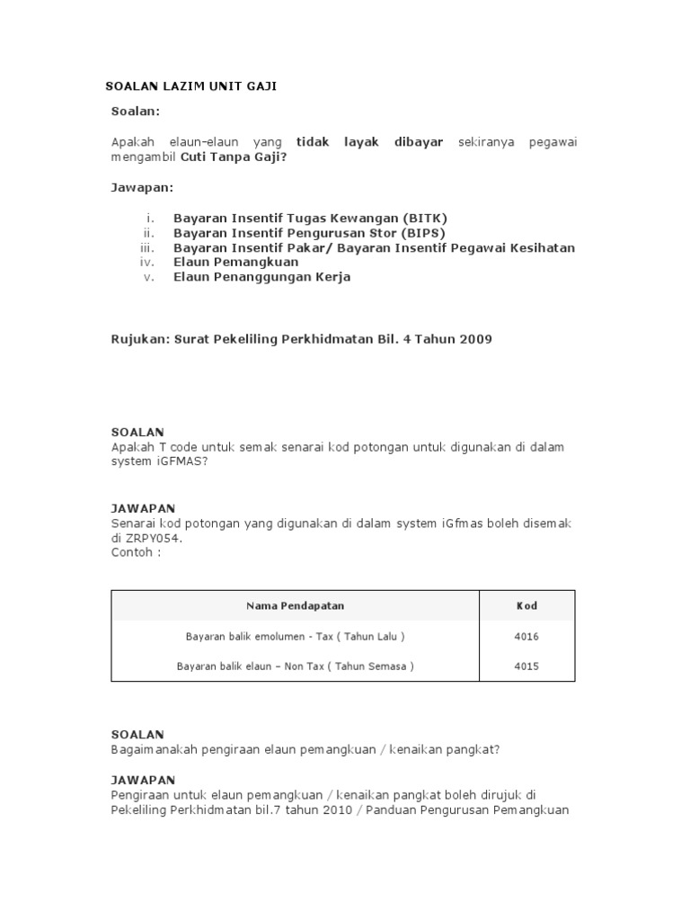 Soalan Lazim Unit Gaji: Bayaran Balik Emolumen - Tax (Tahun Lalu) 4016 ...