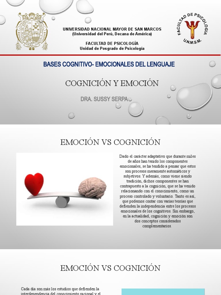 Cognición Y Emoción Clase 2 Pdf Las Emociones Memoria