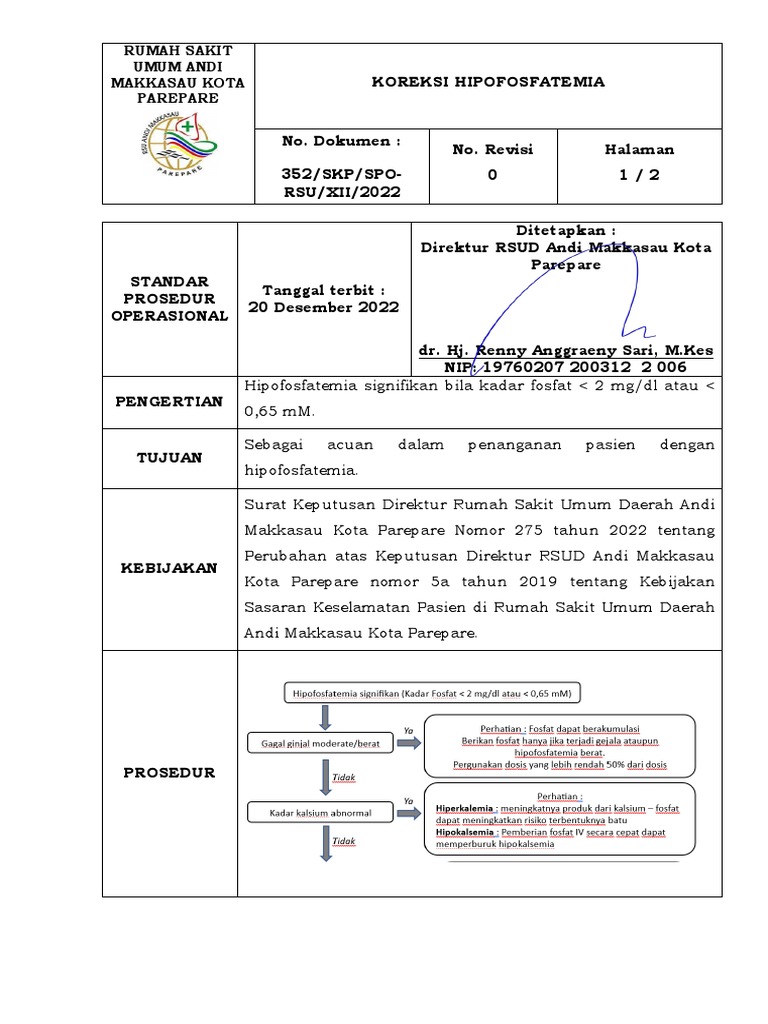 SPO Koreksi Hipofosfatemia | PDF