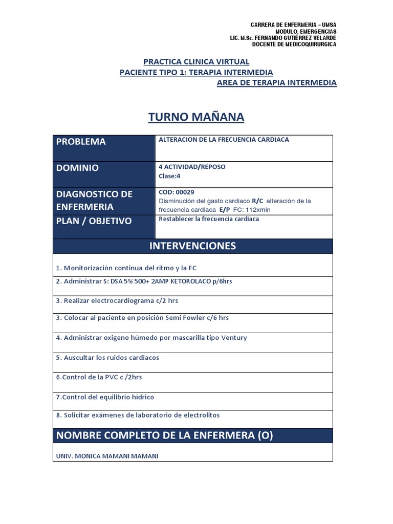 Tarea 4 - Proceso de Atención de Enfermería | PDF | Hiperglucemia ...