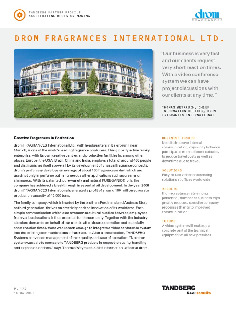 Drom Fragrances International | Perfume | Videoconferencing