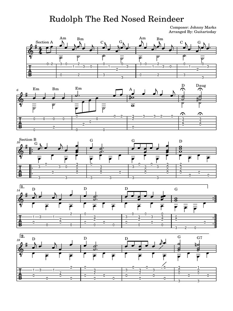 Rudolph The Red Nosed Reindeer | PDF