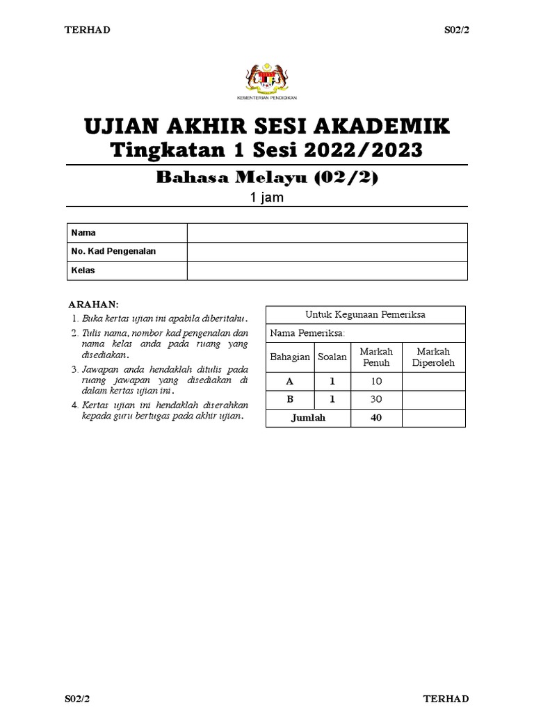 Ujian Akhir Sesi Akademik | PDF