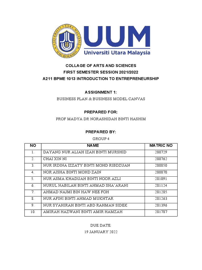 Bpme1013 Assignment 1 G4 PDF | PDF | Pricing | Business Plan