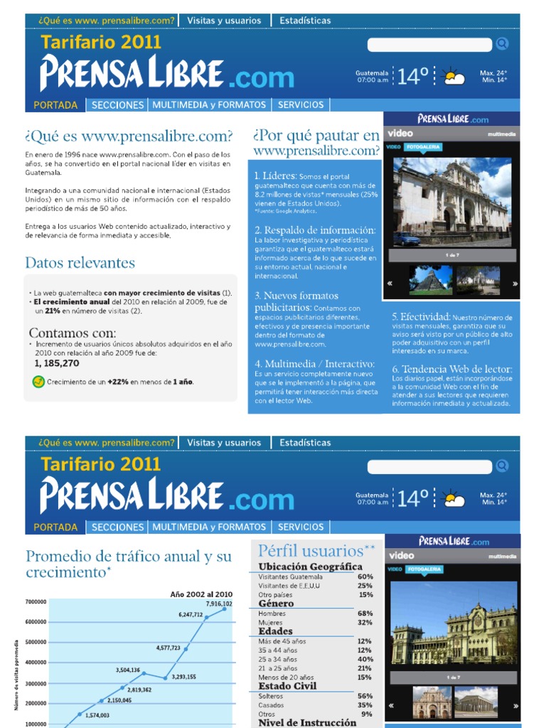 Tarifario Prensa Libre | PDF