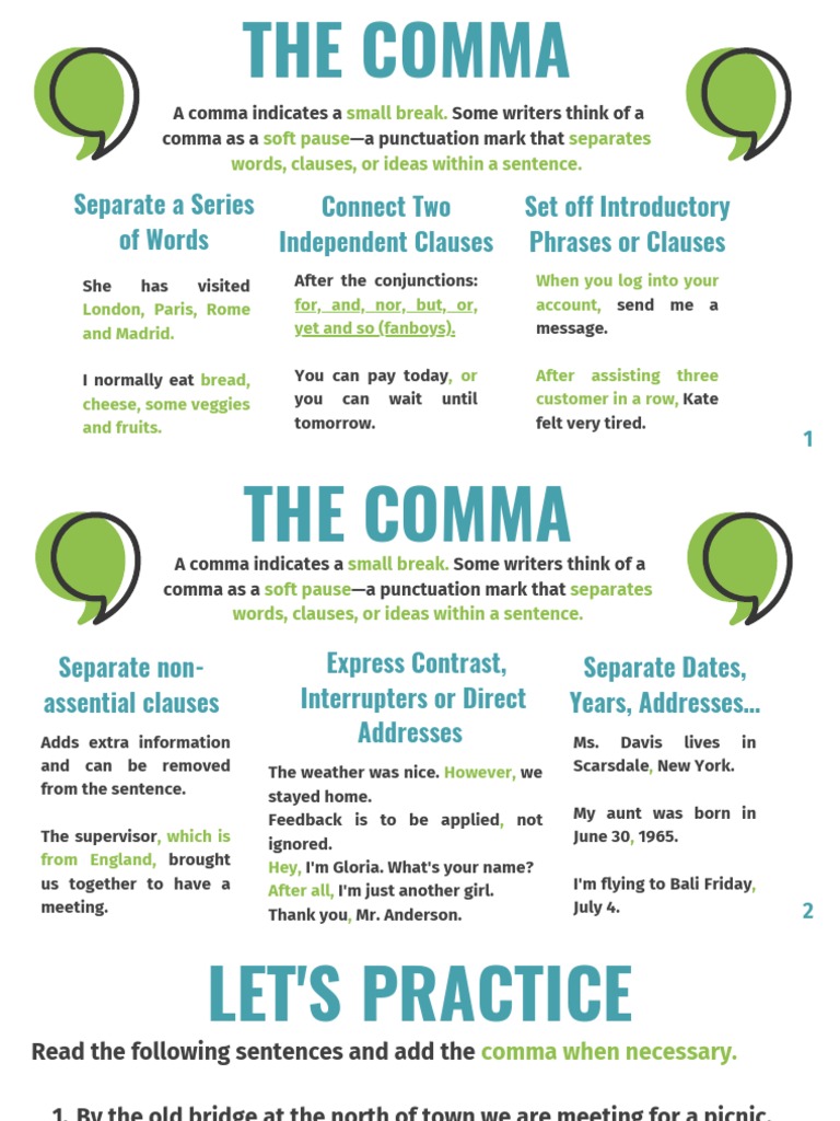 The Comma - Capital Letters | PDF | Comma | Language Mechanics