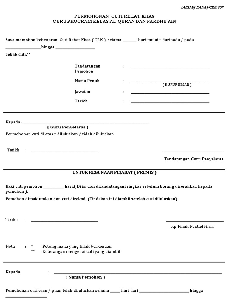 Borang CRK 2023 | PDF