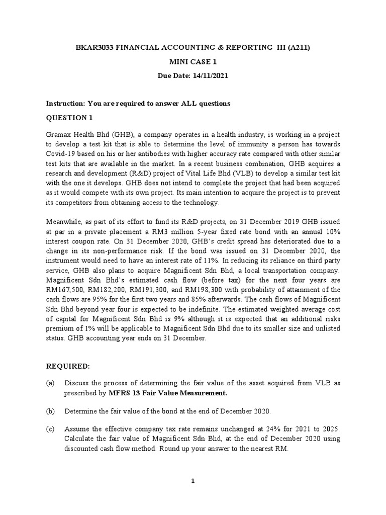 Fair Value Assessment in Accounting Cases | PDF