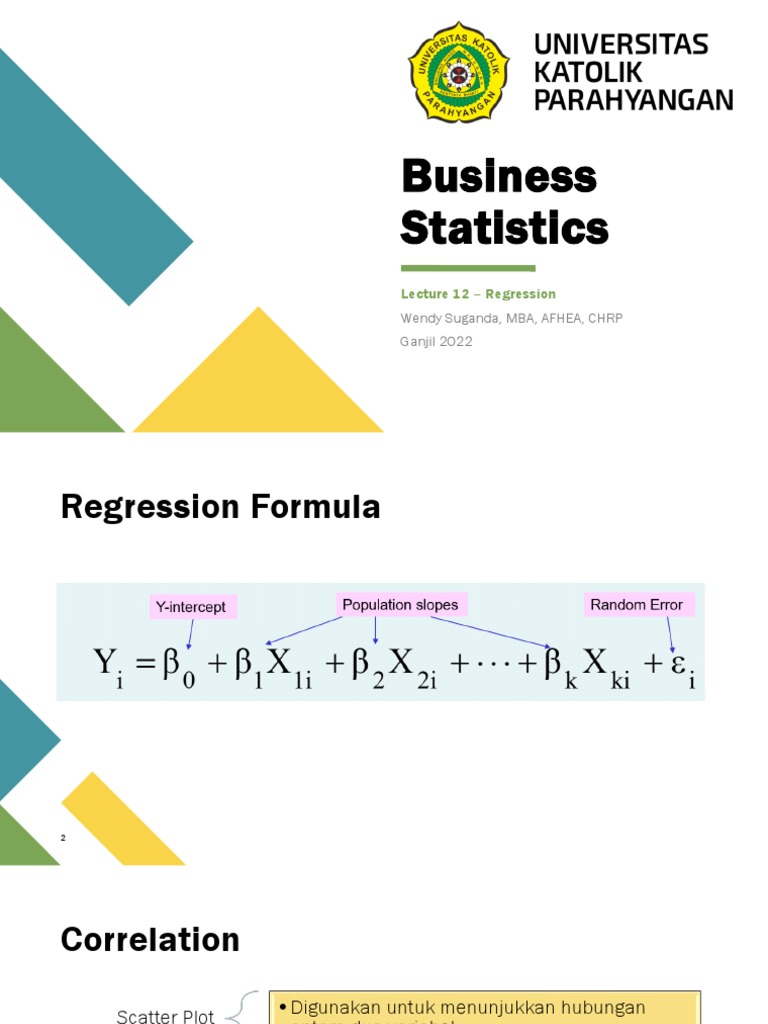 Lecture 12 - Regression | PDF