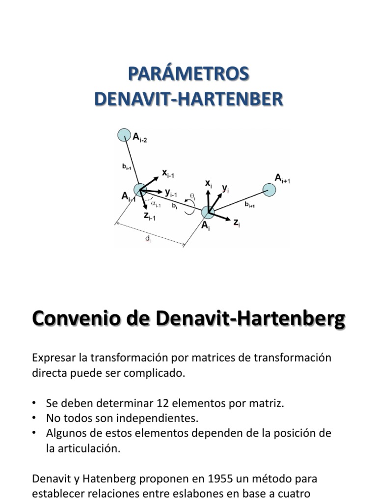Parámetros Denavit-Hartenberg en Robótica | PDF | Rotación ...