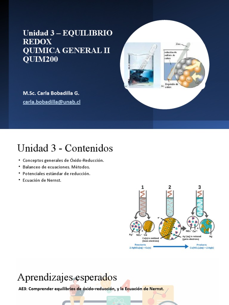 Unidad 3 - Equilibrio Redox (1) | PDF | Redox | Electrodo