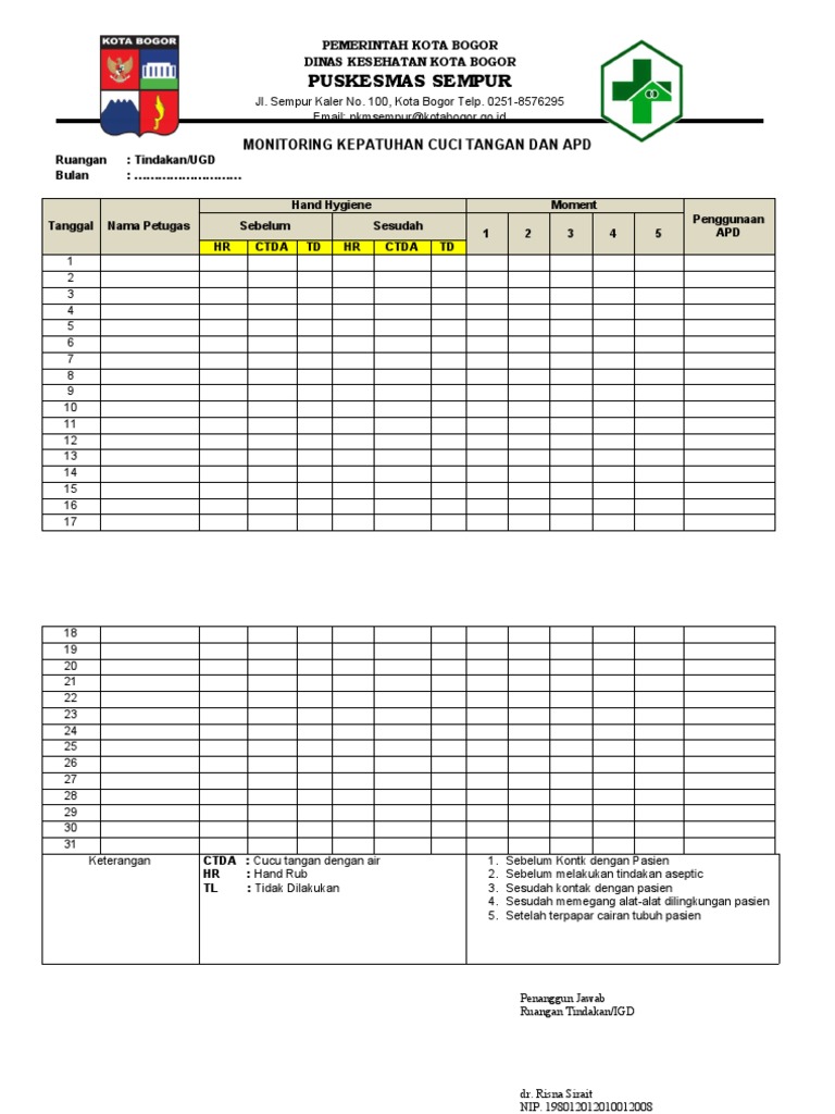 MONITORING KEPATUHAN CUCI TANGAN | PDF