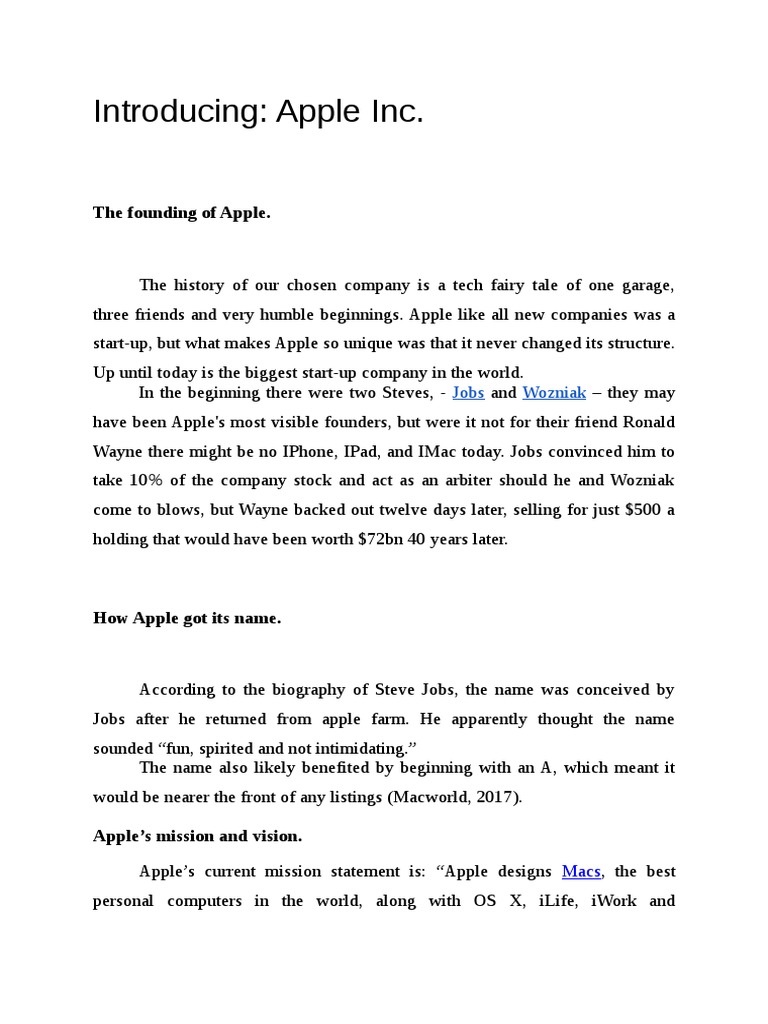 Introducing__Apple_Inc.docx | PDF | Apple Inc. | Smartphone