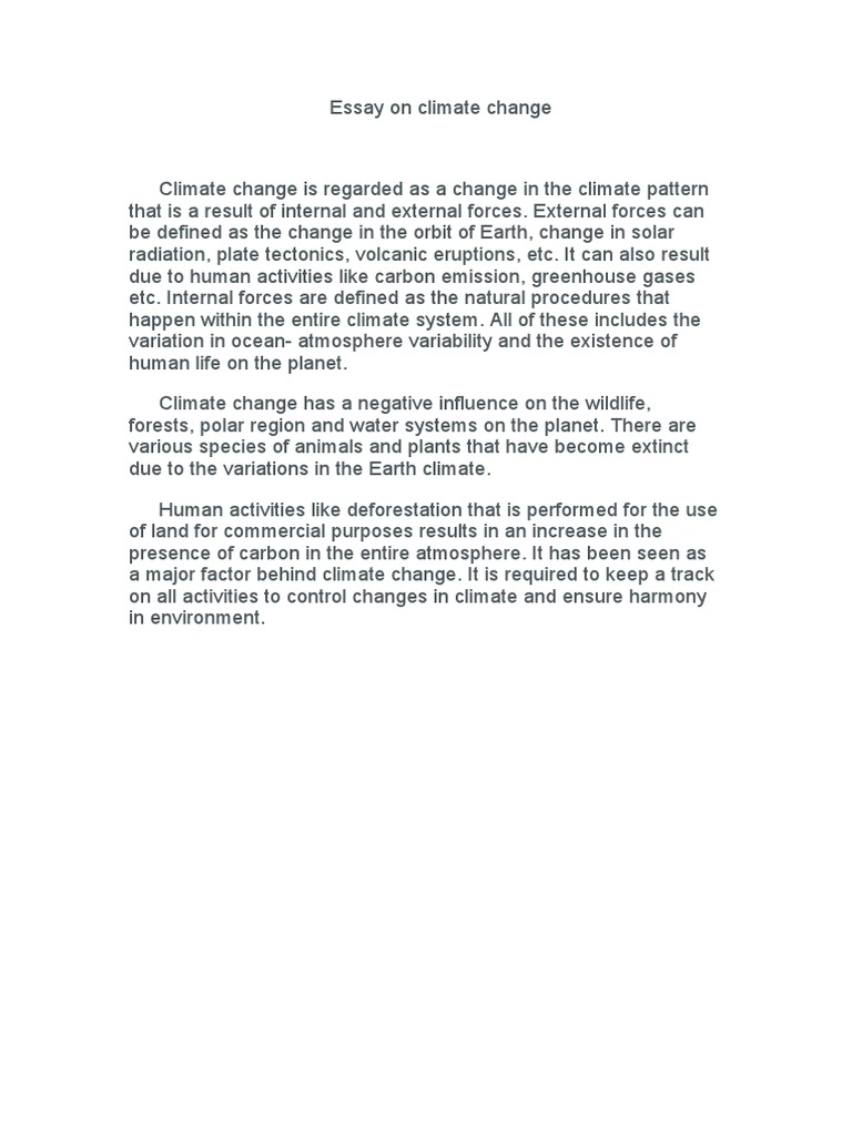 Essay Climate Change | PDF
