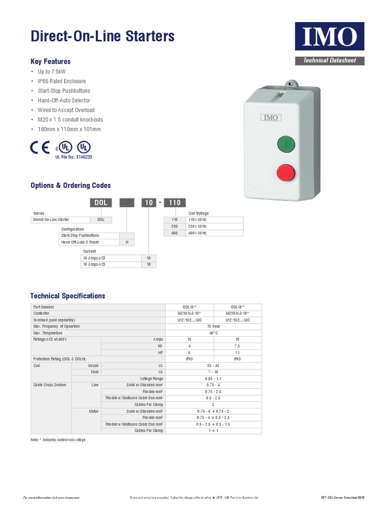 DOL Starters | PDF | Components | Equipment