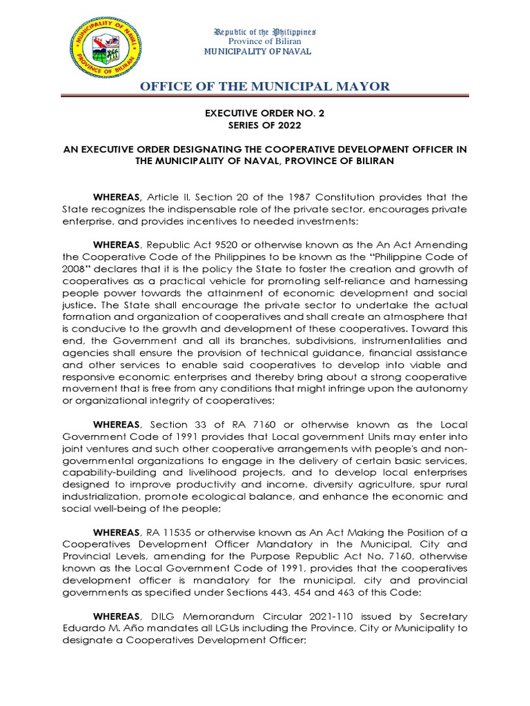 Designation of Cooperative Development Officer | PDF | Cooperative ...