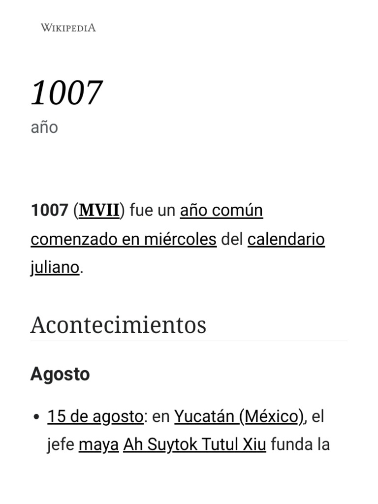 1007 - Wikipedia, La Enciclopedia Libre | PDF
