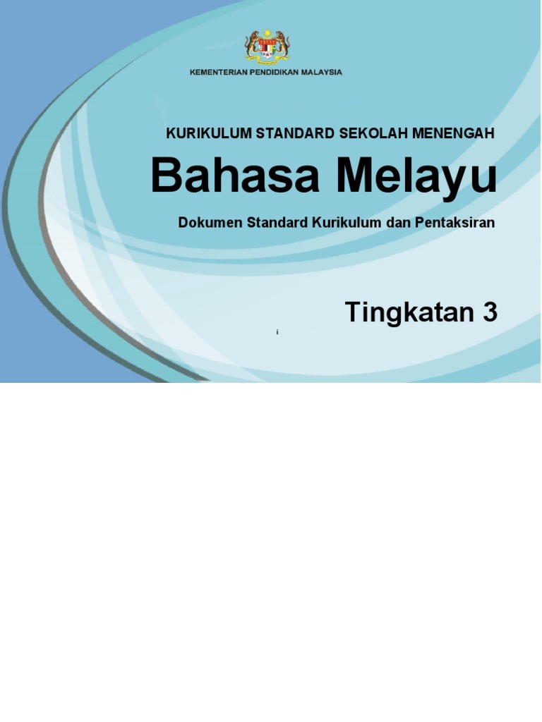 001 Dskp Kssm Bahasa Melayu Tingkatan 3 Pdf