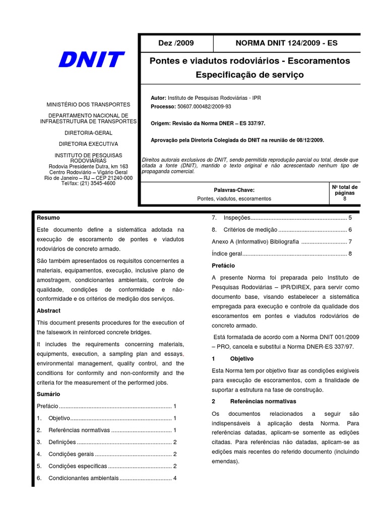 Dnit 124 2009 Es-1 | PDF