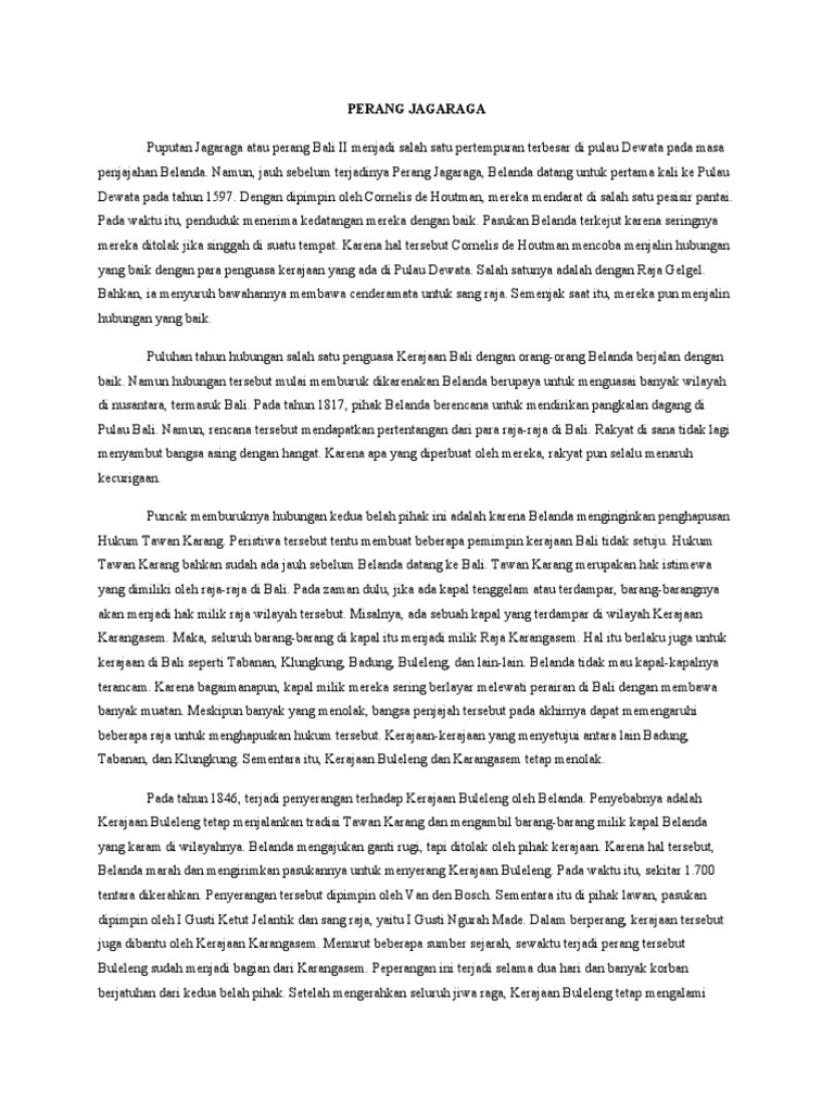 Sejarah Perang Jagaraga di Bali | PDF | Sejarah