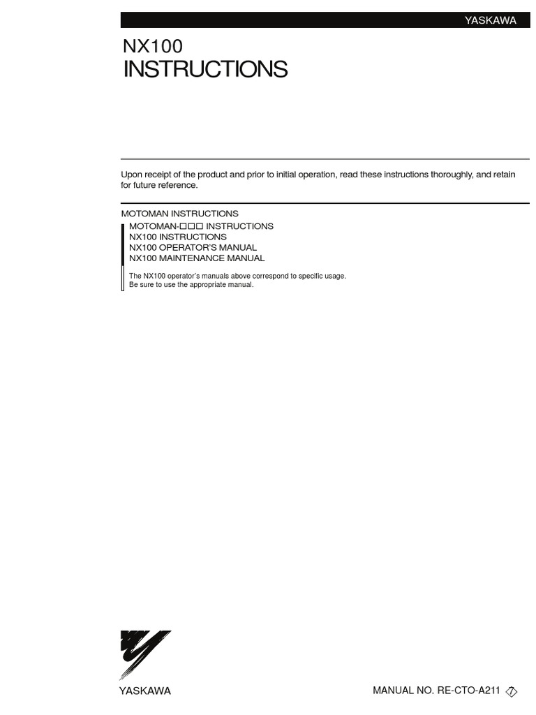 NX100 Instructions | PDF