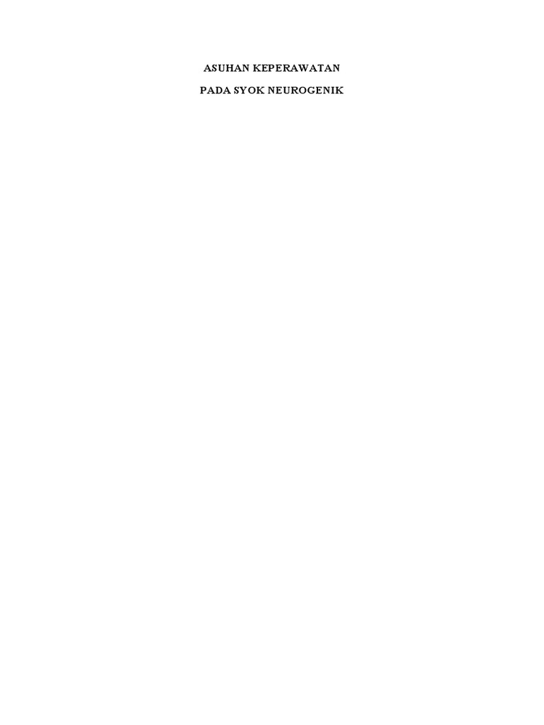 Asuhan Keperawatan Syok Neurogenik | PDF