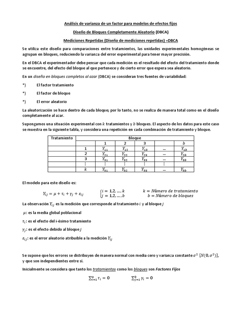 Clase 06 - Estadistica 3 - Diseño de Bloques | PDF | Análisis de variación | Análisis estadístico