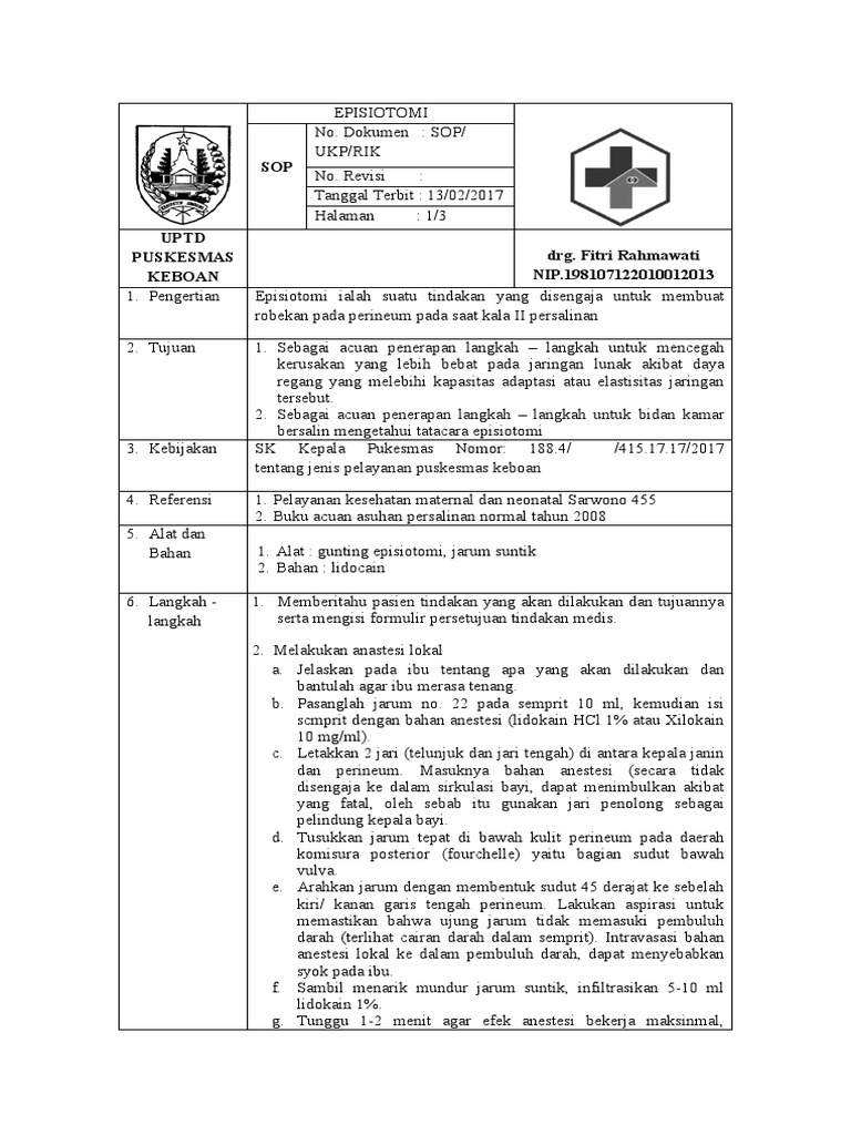 Sop 12 Episiotomi | PDF