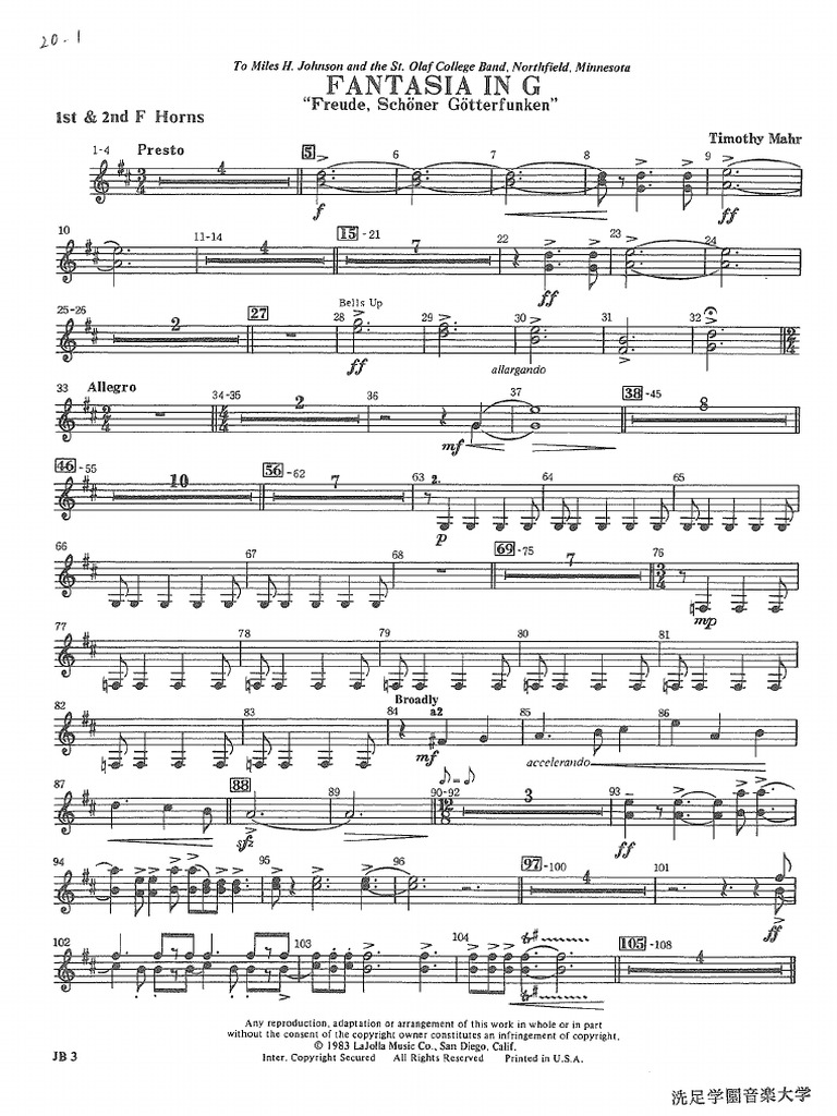 Fantasia in G | PDF