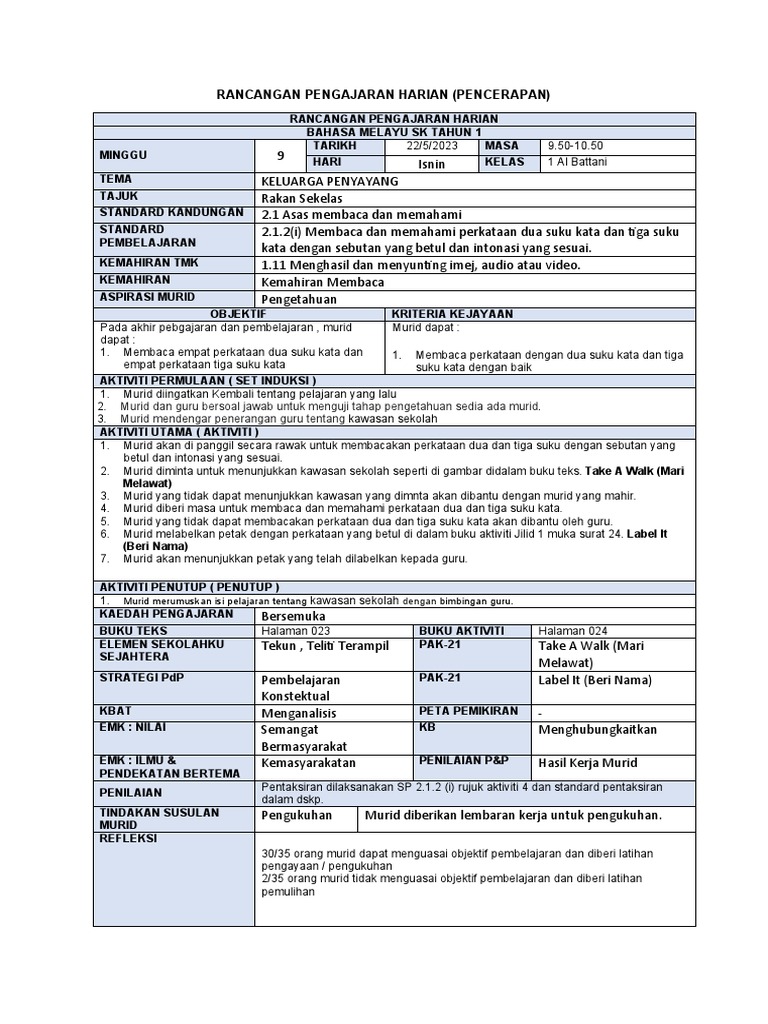 RPH Pencerapan | PDF | Karier & Perkembangan