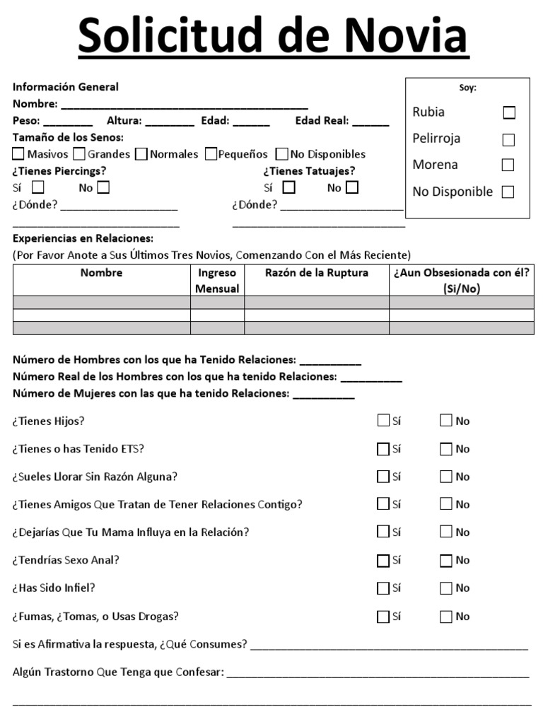 Solicitud de Novia | PDF