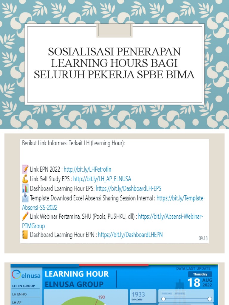 Sosialisasi Penerapan Learning Hours Bagi Seluruh Pekerja SPBE | PDF