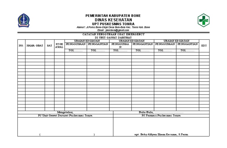 Form Penggunaan Obat Emergency | PDF