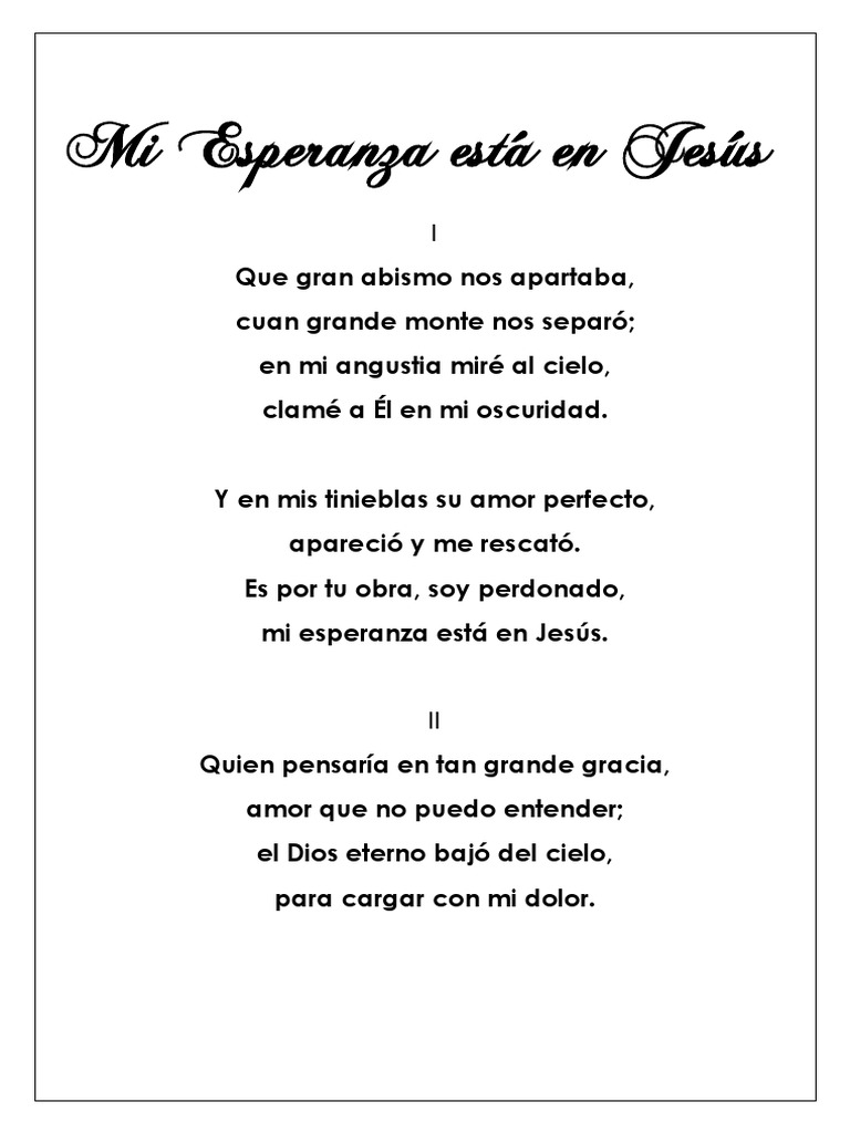 Mi Esperanza Está en Jesús: Letra y Mensaje | PDF