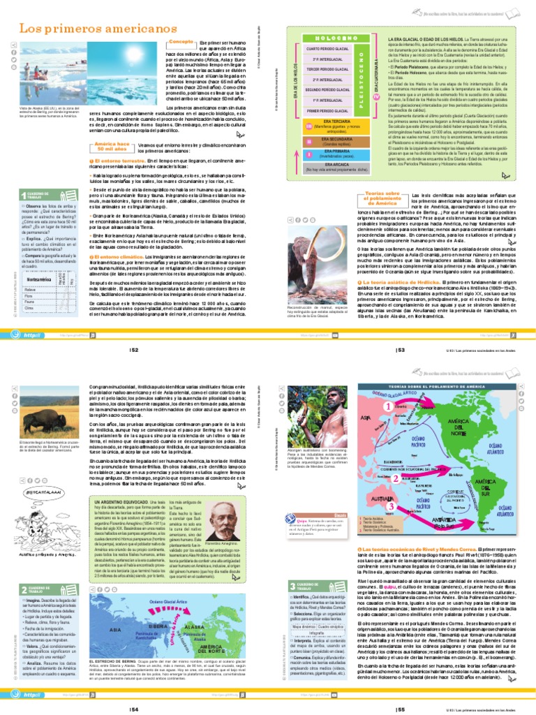 Ficha 2. Poblamiento de América - 064017 | PDF | Era de Hielo | Américas