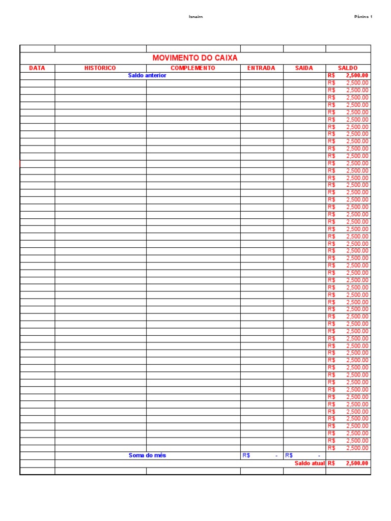 Livro Caixa Modelo | PDF