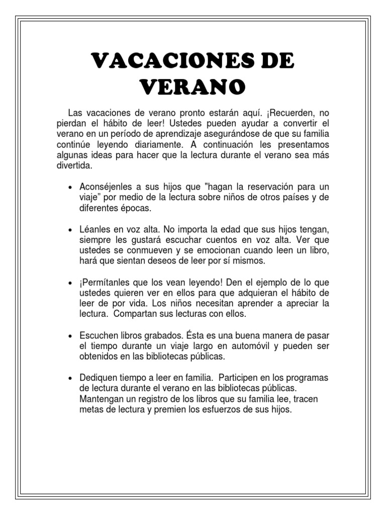 Spanish-Vacaciones-summerspan | PDF