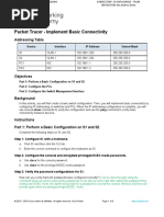 2.7.6 Packet Tracer - Implement Basic Connectivity | PDF | Command Line Interface | Ip Address