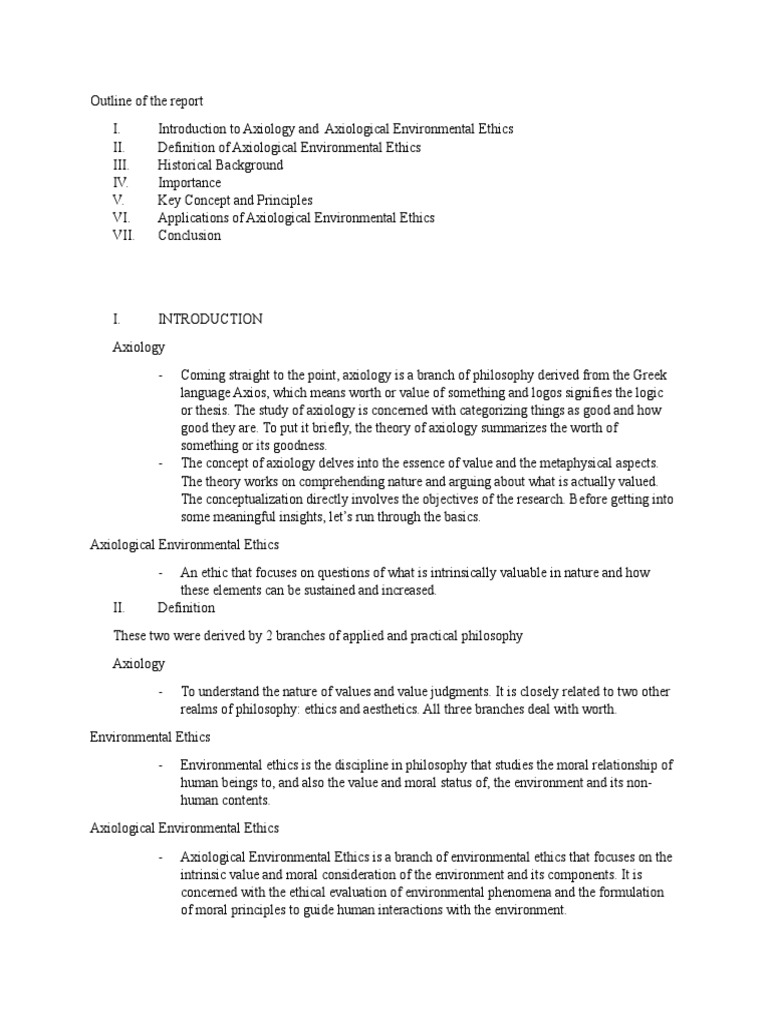 Axiological Environmental Ethics (Envi-Sci) | PDF