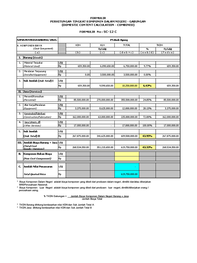 Dokumen.tips Contoh Formulir Tkdn Sc 12 c | PDF