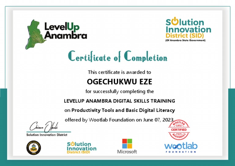 Level Up Certificate | PDF