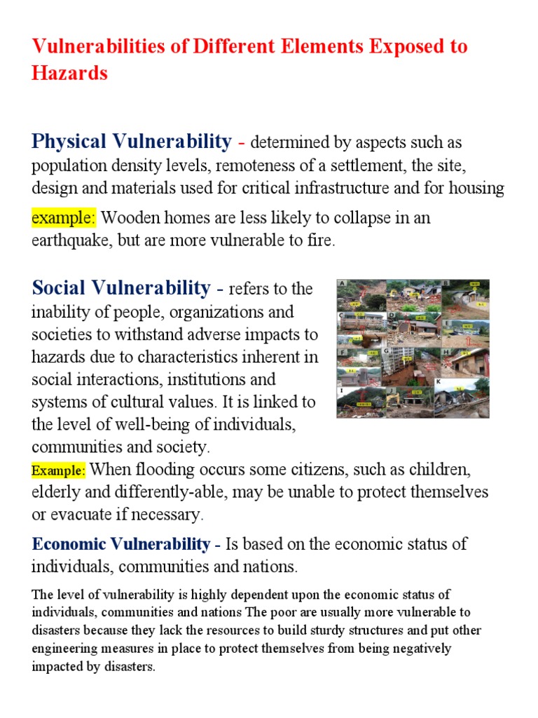 5-VULNERABILITIES DIFF. ELEMENT EXPOSED TO HAZARDS | PDF
