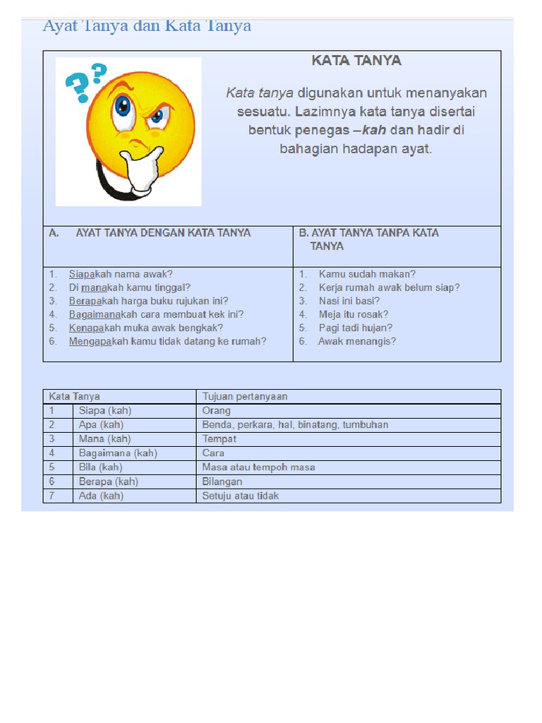 Nota Kata Tanya | PDF