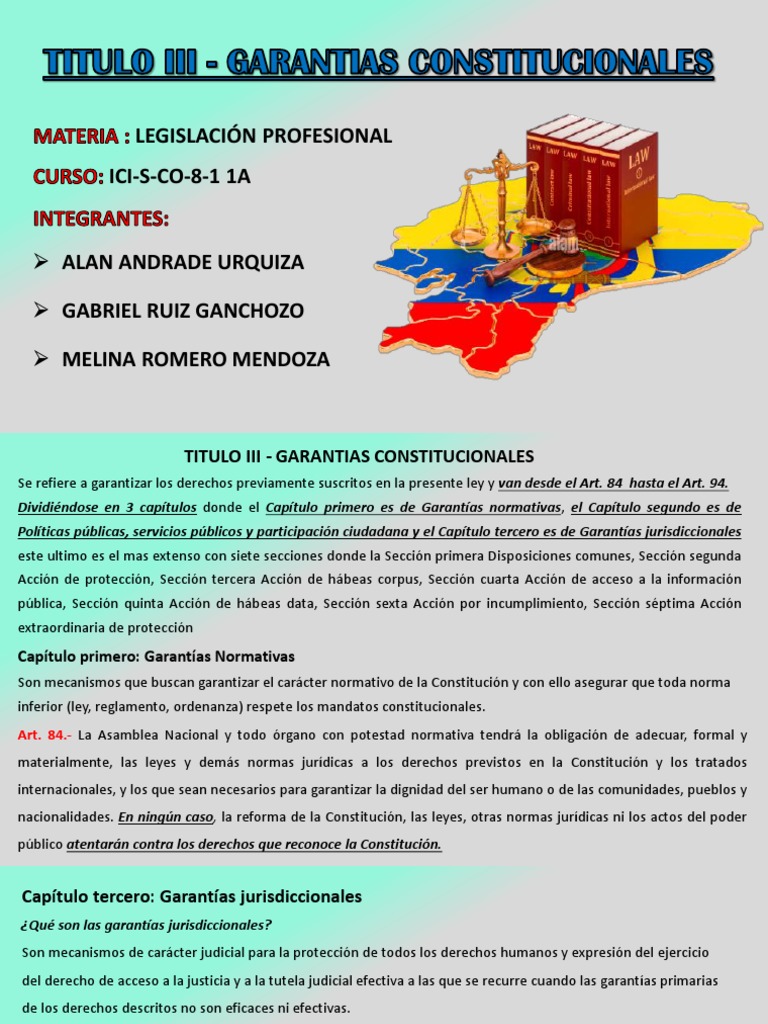 Capitulo 3 Garantias Constitucionales | PDF | Habeas corpus | Derecho Constitucional