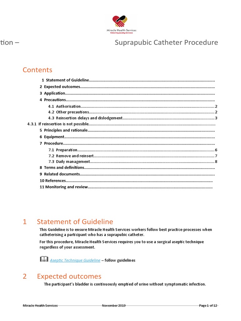 Catheterisation - Suprapubic Catheter ProcedureNew | PDF | Catheter | Urinary Bladder