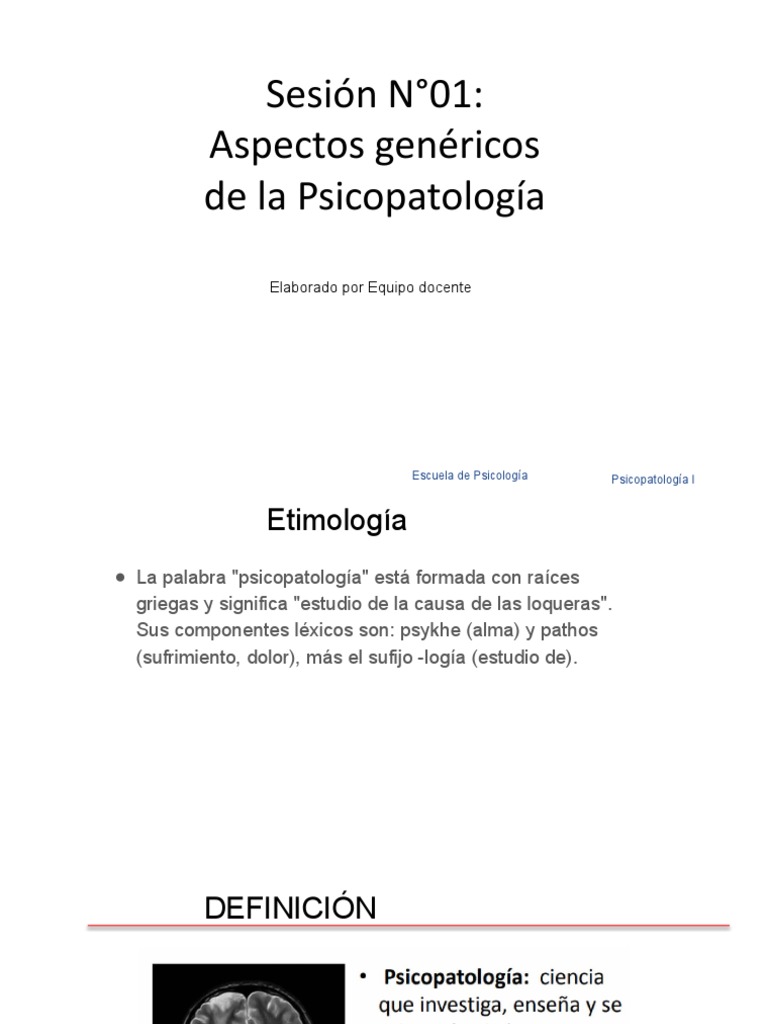 Sesión 01 Material Complementario | PDF | Psicopatología | Sicología