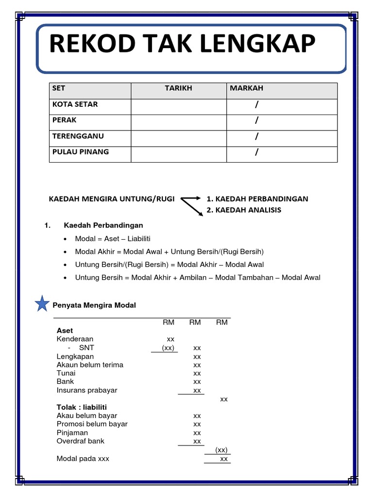 Nota Rekod Tak Lengkap | PDF